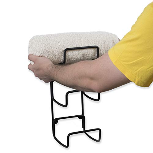 Wallniture Boto Towel Rack for Bathroom Wall Decor, Wrought Iron Organization and Storage Unit, Wall Mount Towel Holder, 3 Sectional, Black