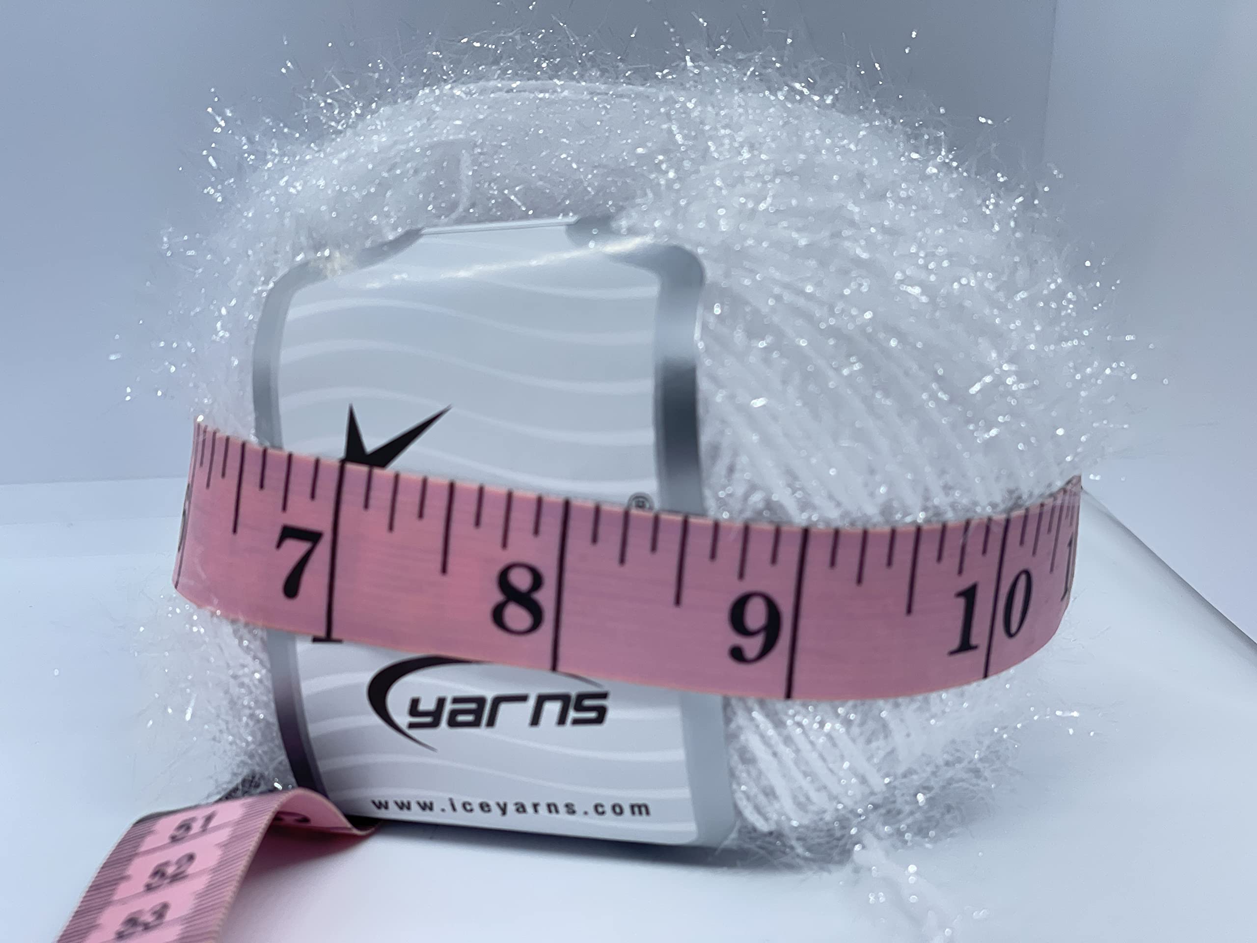 Sparkle Soft White - Ice Yarns Metallic Lurex Nylon Eyelash Yarn 50gr 153yds