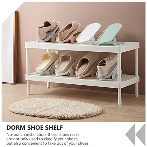Baluue 6 pcs Shoe Small Rack Stacker High Stand Shoes Support Removable Slipper Plastic Slots Saver Cabinet Space-Saving Holder Organizer, Stands Layer Adjustable Heel for