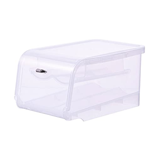 Stackable Large Capacity Egg Drawer Box,Automatic Rolling Egg Storage Rack, Organizer For Fridge Desktop Household Kitchen Farm,Grey