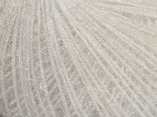 Sparkle Soft White - Ice Yarns Metallic Lurex Nylon Eyelash Yarn 50gr 153yds