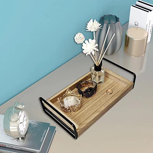 Bathroom Vanity Tray,Dorhors Bathroom Counter Tray Wooden Decorative Tray with Handles for Bathroom,Kitchen,Vanity