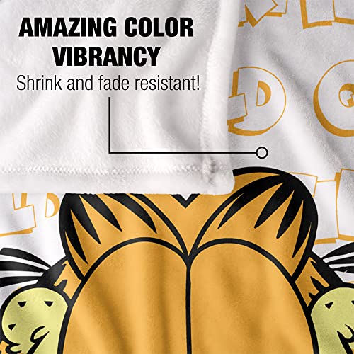 Garfield Blanket, 50"x60", Name Repeat Silky Touch Sherpa Back Super Soft Throw