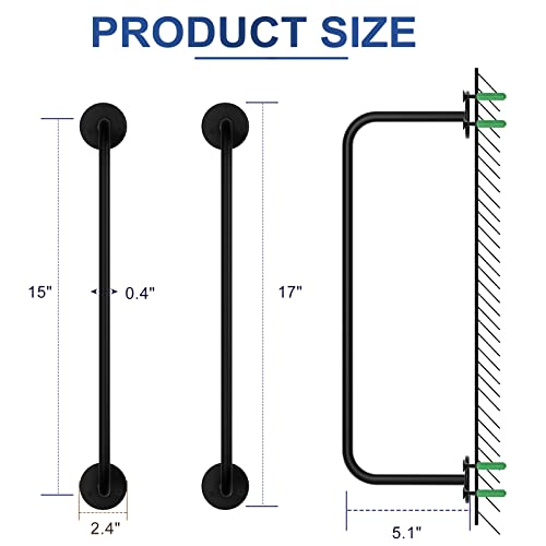 Towel Racks for Bathroom Wall Mounted，Towel Holder for Rolled Towels,Bathroom Towel Storage,Bath Towel Holder Organizer for Folded Large Towel Washcloths by WEKEY-Black