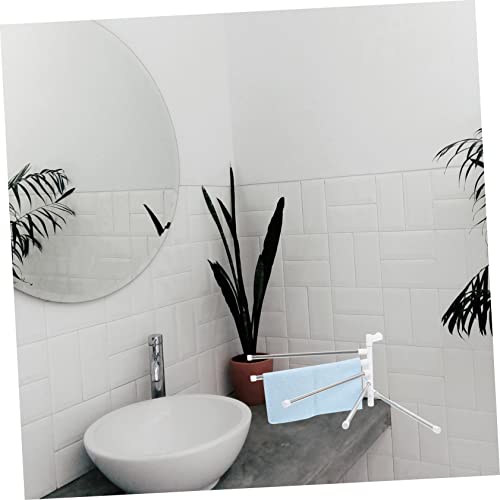 Zerodeko 5 Sets Rotating Towel Hanger Wall Hand Towel Rod Towel Display Rack Swivel Towel Bar Wall Towel Holder Wall Clothes Rack Wall Mounted Clothing Rack Multipurpose Towel Rack White Pp