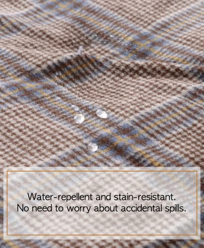 BJDesign Washable Kotatsu Futon Casual Checkered Design, 100% Polyester Fabric Material, Home and Living, Japanese Kotatsu Blanket (Brown, Rectangle (75 x 95 Inches))