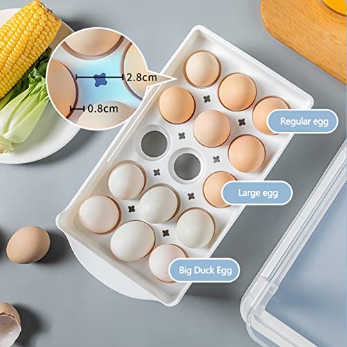 30 Grid Large Capacity Drawer Type Egg Holder, Household Egg Fresh Storage Box, Multi-Layer Chicken Egg Storage Container,Egg Drawer Box,White-Singlelayer