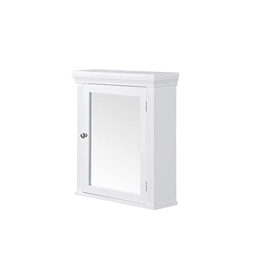 TNLOJI Removable Wooden Medicine Cabinet with Crown Molded Top