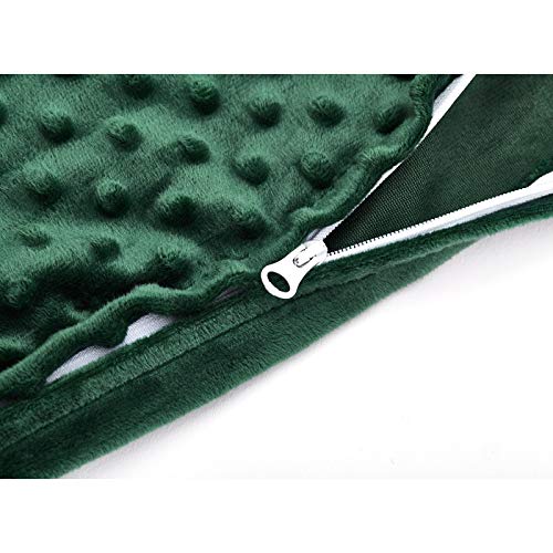 TONGDADA Weighted Blanket Cover (Dark Green Minky Dot, 60''x80'' Duvet Cover)