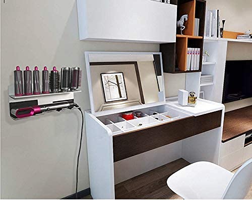 Stand Holder for Dyson Supersonic Hair Dryer Diffuser Nozzles and Wall Mounted Holder for Dyson Airwrap Styler Accessories Storage Stand Rack Bracket with Adhesive for Home Bedroom Bathroom Organizer
