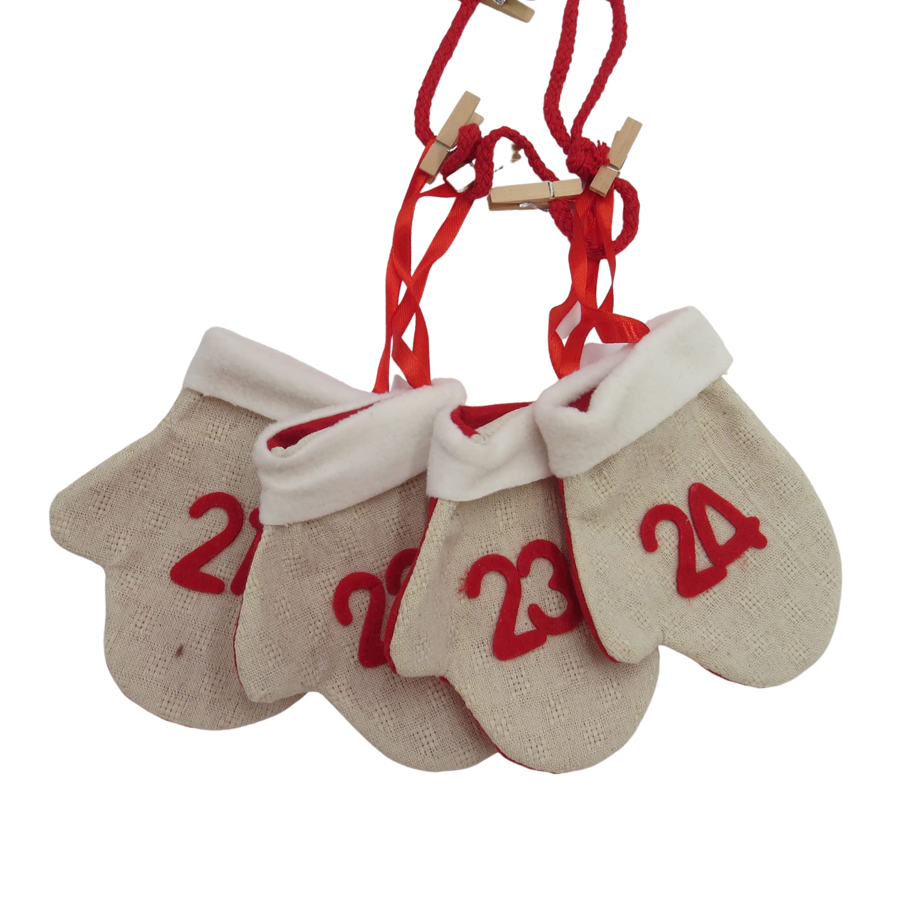 Winter Mitten Christmas Coundown Holiday Garland, Cute Home Decor Christmas Activities for Kids, Style May Vary