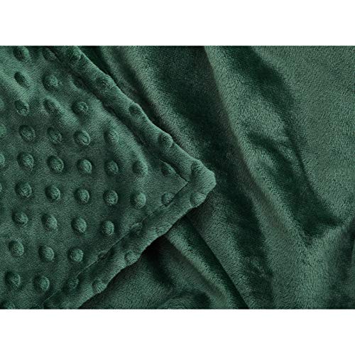 TONGDADA Weighted Blanket Cover (Dark Green Minky Dot, 60''x80'' Duvet Cover)