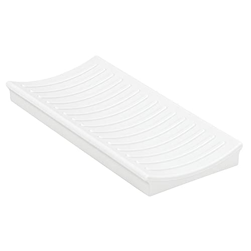 mDesign Silicone Heat-Resistant Hair Care Styling Tool Mat Tray - Rest Curling Irons, Flat Irons, Straighteners, Sticks, Wands - for Bathroom Vanity Countertop - Non-Slip, Waterproof - White
