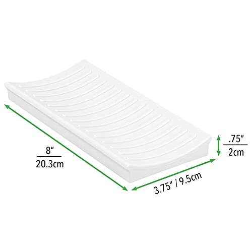 mDesign Silicone Heat-Resistant Hair Care Styling Tool Mat Tray - Rest Curling Irons, Flat Irons, Straighteners, Sticks, Wands - for Bathroom Vanity Countertop - Non-Slip, Waterproof - White