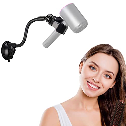 Linkidea Hair Dryer Holder, 360 Degree Rotating Lazy Hair Dryer Stand with Suction Cup, Hand Free Blow Dryer Holder for Mirror and Ceramic Tile