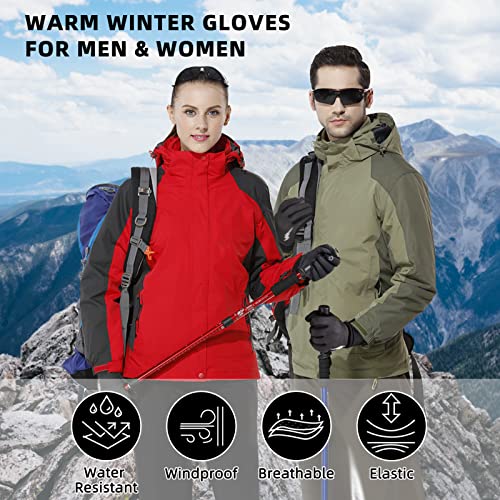 BONFAD Winter Warm Gloves for Men Women Touchscreen for Running Driving Cycling Working Hiking (S)