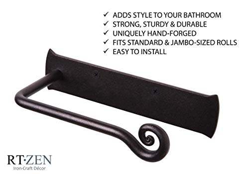 RTZEN Wrought Iron Bathroom Accessories Set, Decorative Hand Towel Bar and Toilet Paper Holder