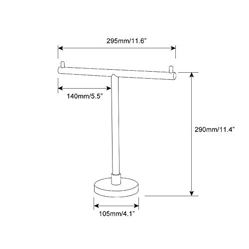 GERZWY Matte Black Hand Towel Holder Tree Rack Free Standing SUS 304 Stainless Steel Countertop Towel Ring DZY08-BK