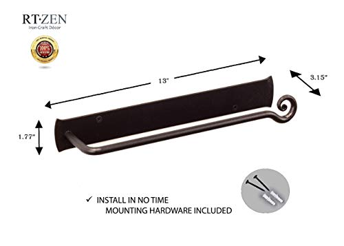 RTZEN Wrought Iron Bathroom Accessories Set, Decorative Hand Towel Bar and Toilet Paper Holder
