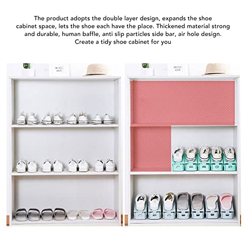 CHICIRIS Shoe Stacker, Shoe Slots Double Layer Shoe Shelf for A Pair of Shoes, 3.9 x 9.8 x 3.1 (Nordic Yellow)
