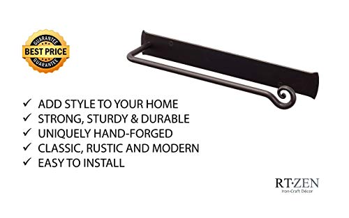 RTZEN Wrought Iron Bathroom Accessories Set, Decorative Hand Towel Bar and Toilet Paper Holder