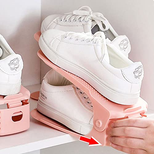 CHICIRIS Shoe Stacker, Shoe Slots Double Layer Shoe Shelf for A Pair of Shoes, 3.9 x 9.8 x 3.1 (Nordic Yellow)