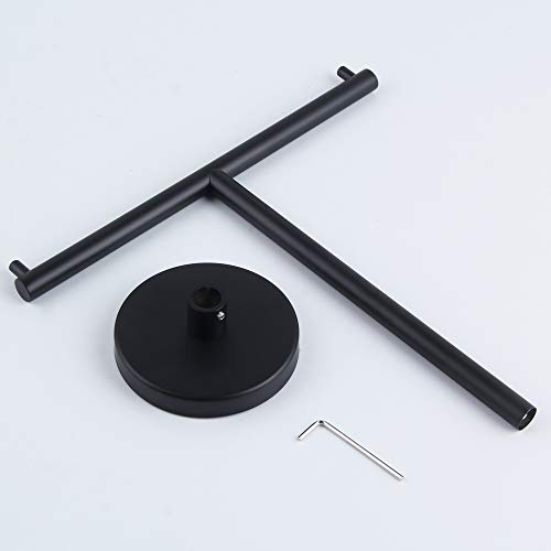 GERZWY Matte Black Hand Towel Holder Tree Rack Free Standing SUS 304 Stainless Steel Countertop Towel Ring DZY08-BK