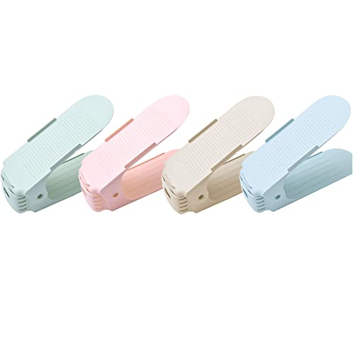 CHICIRIS Shoe Stacker, Shoe Slots Double Layer Shoe Shelf for A Pair of Shoes, 3.9 x 9.8 x 3.1 (Nordic Yellow)