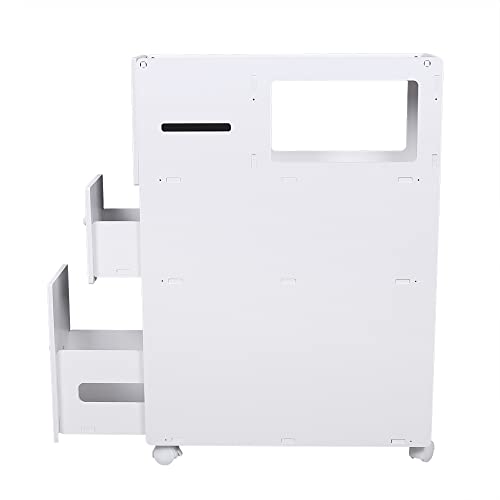 MONIPA Bathroom Organizer, Small Storage Cabinet with Doors and Shelves,Thin Toilet Vanity Cabinet,Narrow Bath Sink Organizer,Towel Storage Shelf for Paper Holder,White