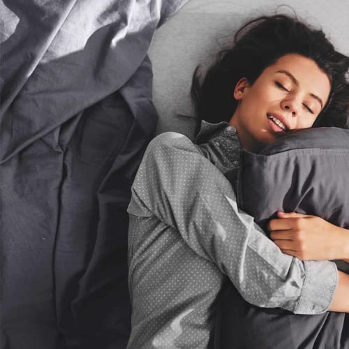 ZonLi 80''x87'' Dark Grey Duvet Cover, Oeko-tex Certified Cotton,King Size Removable Duvet Cover for Weighted Blanket