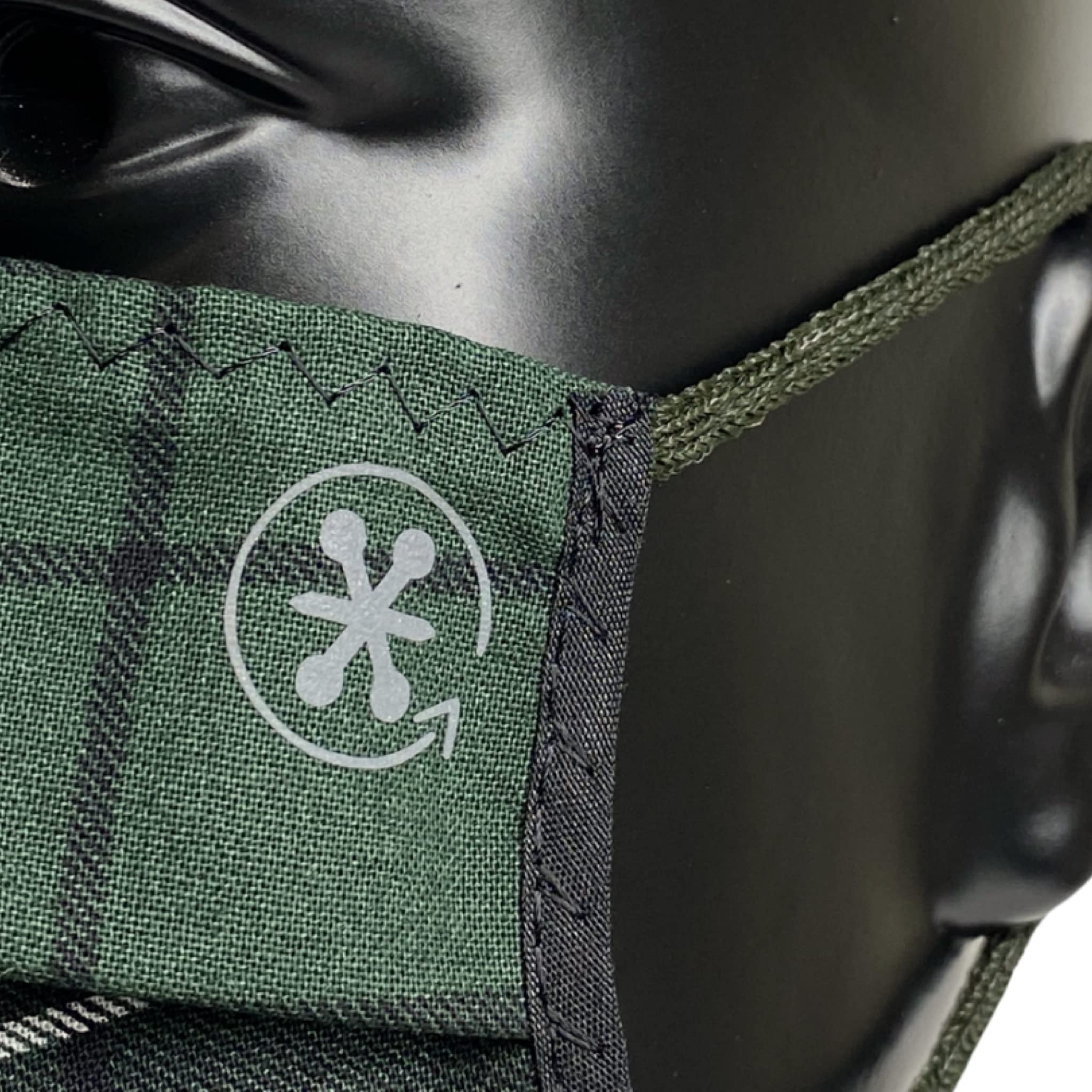 JaxMask® | Hunter Green & Black Christmas Holiday Plaid Cloth Face Mask | Tartan Buffalo Check 2 Layer Pleated Washable & Reusable With Nose Wire | 'SilentNight Collection' (Green Plaid)