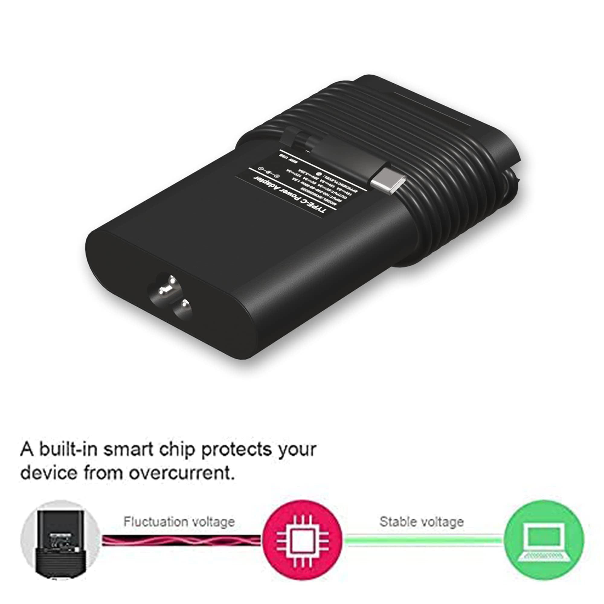 Original Replacement New Dell 90W USB C Type C Slim AC Adapter for Dell Latitude 3400,3500, 5289,5300 2in1,7400 2in1,7300, 7390 2in1, 7200 2in1,9410 2-in-1,9510,0TDK33 LA90PM170 DA90PM170 DA65NM170