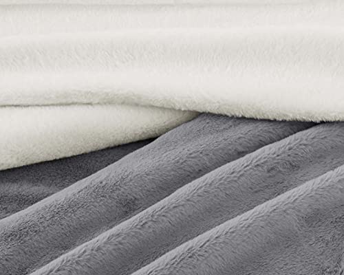 Gravity Blanket Weighted Blanket, Faux Fur Rabbit Blanket, 10 lbs Grey 48" x 66", The Original Weighted Blanket for Sleep, Breathable Throw Blanket