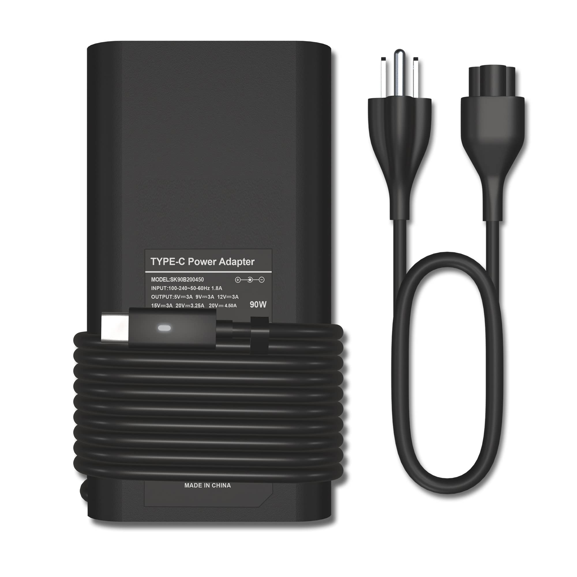 Original Replacement New Dell 90W USB C Type C Slim AC Adapter for Dell Latitude 3400,3500, 5289,5300 2in1,7400 2in1,7300, 7390 2in1, 7200 2in1,9410 2-in-1，9510,0TDK33 LA90PM170 DA90PM170 DA65NM170