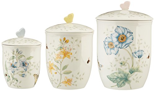 Lenox Butterfly Meadow 3-Piece Canister Set, 6.60 LB, Multi