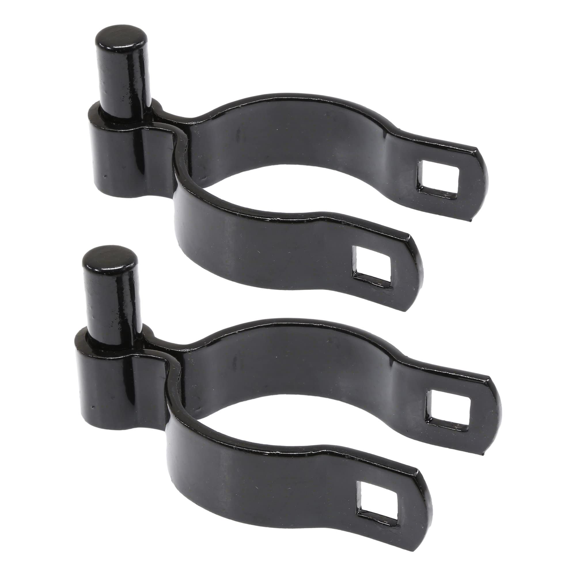 2 1/2" (2 3/8" OD) x 5/8" Black Male Gate Frame Hinges for Chain Link Fence Post | Hinges with Bolts | Pack of 2