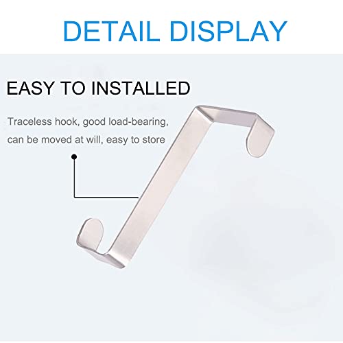 6 Pieces Stainless Steel Single Hook Baseball Caps Rack for Door Mounted Waterproof Stick on Hooks Strong & Durable Towel Rack Organizer Holder Racks