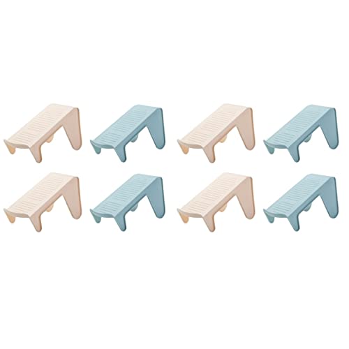 Veemoon 8pcs Rack% Bathroom Saving Organizer Multi- Holder Layer for Plastic Stands Blue Stacker Deck Shoes Stack Wall, Space Clo Slots Double Professional Stacker: Simple