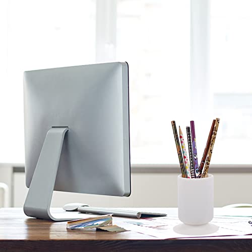 FOMIYES Silicone Pencil Holder Suction Cup Makeup Brush Holder Pencil Pen Holder for Office Desktop Storage Organizer White