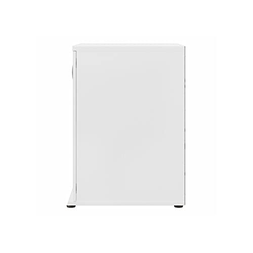 Bush Business Furniture Universal Laundry Room Storage Cabinet with Doors and Shelves in White