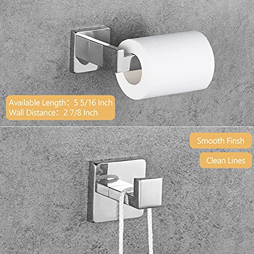 USHOWER Polished Chrome Towel Rack Set, Included 24-Inch Wide Bathroom Hotel Towel Shelf, 4 Piece
