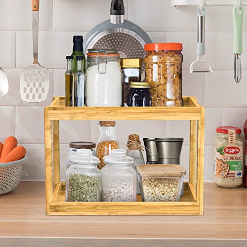 TCJJ 2 Tier Bathroom Counter Organizer, Countertop Standing Rack Cosmetic Holder, Countertop Storage Shelf Cosmetic Organizer Holder