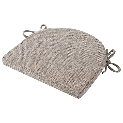 Sweet Home Collection Chair Cushions 100% High Density Memory Foam Pads U Shaped 17" x 16"Non-Slip Skid Rubber Back Seat Cover, 4 Count (Pack of 1), Taupe