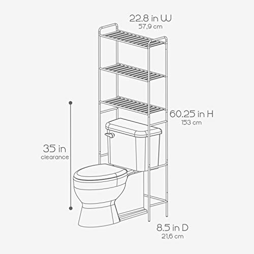 Zenna Home 2265NN Slat Style Bathroom Space Saver, Satin Nickel