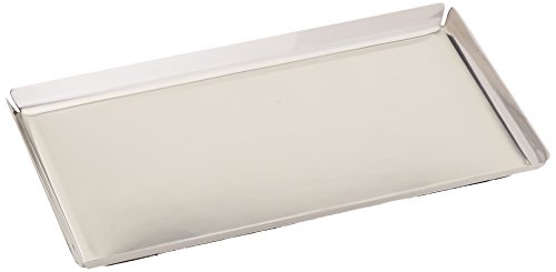 nu steel Gloss Stainless Steel Storage Organizer Tray for Bathroom Vanity Countertops, Closets, Dressers - Holder for Watch, Earrings, Makeup Brushes, Reading Glass, Perfume, Guest Hand Towel - Shiny