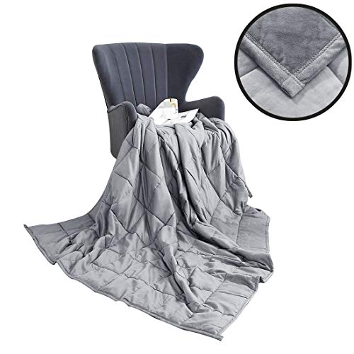 ALANSMA Reversible Weighted Blanket for All Season, Warm and Cool, Luxury Velvet, Enjoy Sleeping Anywhere