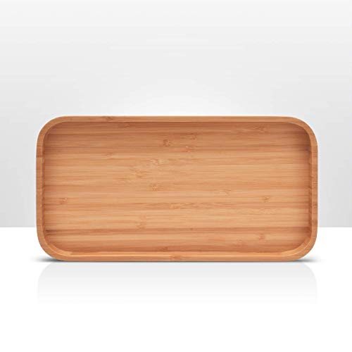 Bamboo Vanity Tray, Bathroom Counter Tray, Toilet Tank Tray for Organizing and Home Decor, 11.8 x 6.1 x 0.9 inch