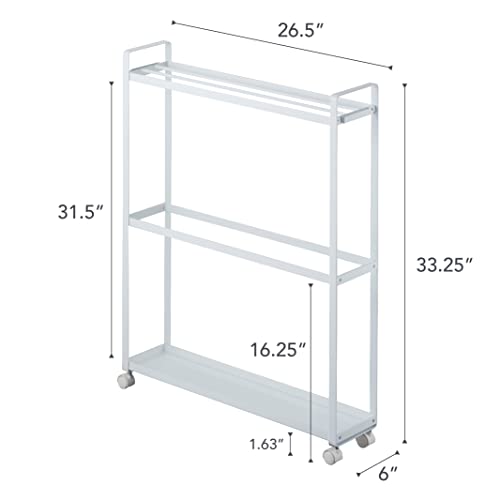 YAMAZAKI home 4292 Towel Rack and Bath Cart-Rolling Bathroom Storage Organizer, One Size, White