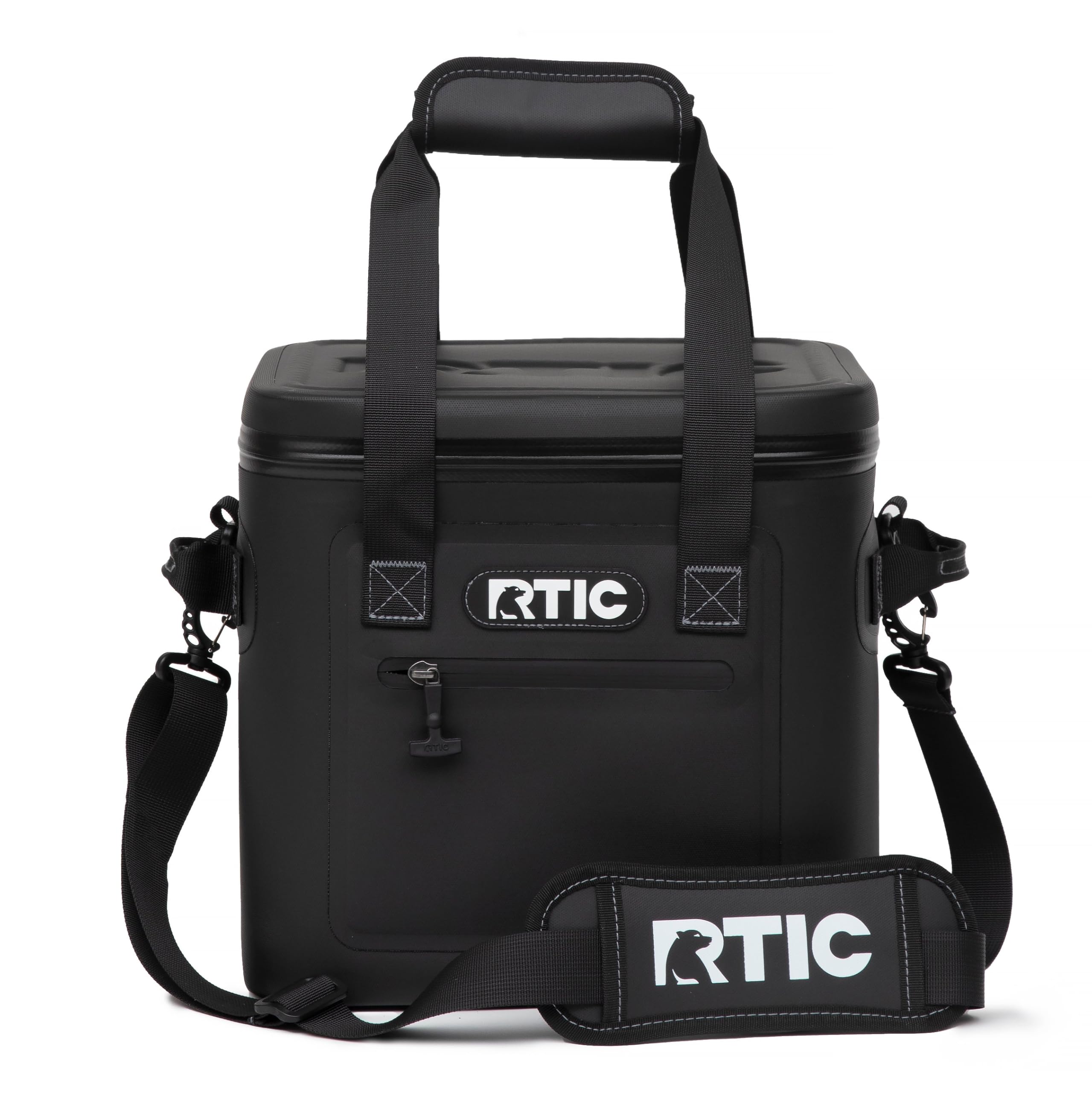 RTIC Soft Cooler 12 Can, Insulated Bag Portable Ice Chest Box for Lunch, Beach, Drink, Beverage, Travel, Camping, Picnic, Car, Trips, Floating Cooler Leak-Proof with Zipper, Black