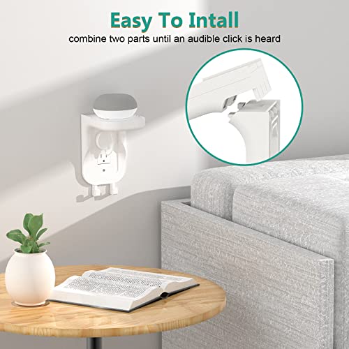 WALI Bundle β 2 Items: Outlet Shelf Wall Holder 1 Pack, White and Outlet Shelf for Bathroom 1 Pack, White